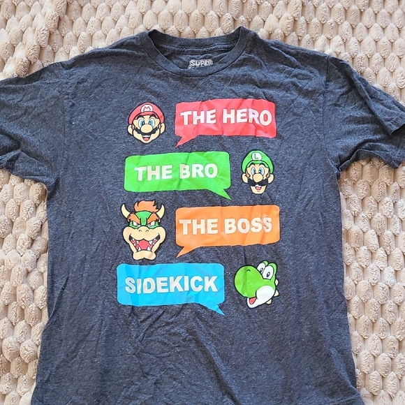 Nintendo | Shirts & Tops | Nintendo Gray Kids Tshirt With Mario ...